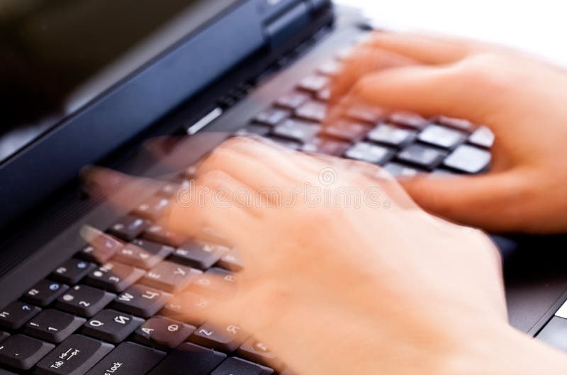 Hands Typing on Laptop Keyboard Stock Photo - Image of keys, closeup ...
