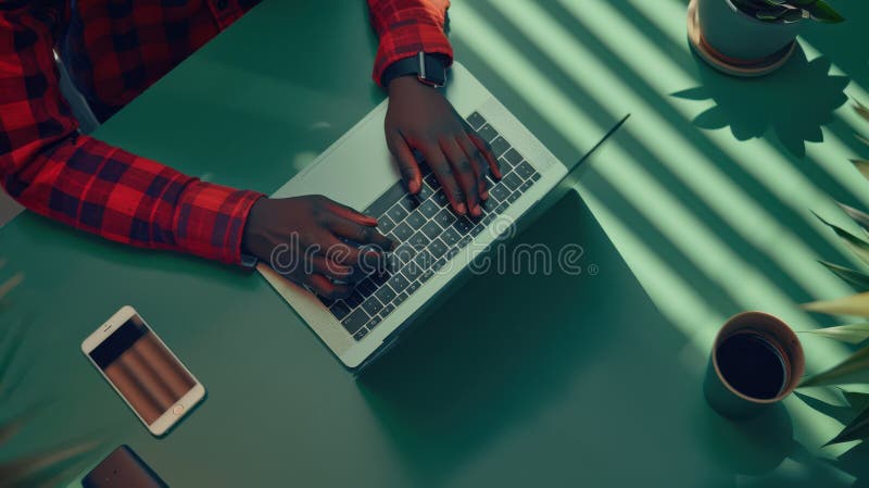The Hands Typing on Laptop. AI Generated Stock Image - Image of hands ...
