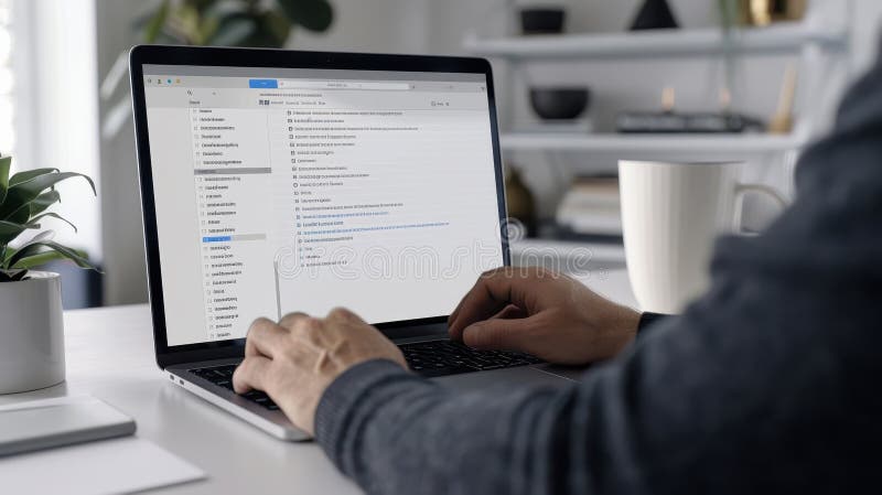 Hands Typing on Laptop.AI Generated Image Stock Image - Image of person ...