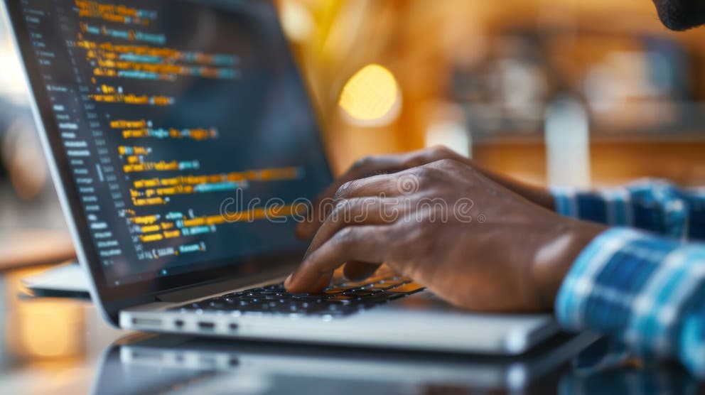 Close-up of Programmer Coding. AI Generated Stock Image - Image of computer, code: 373251361