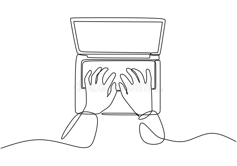 Single Line Drawing Typing Stock Illustrations – 315 Single Line ...