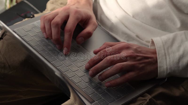 Hands typing on laptop stock video. Video of browsing - 253920445