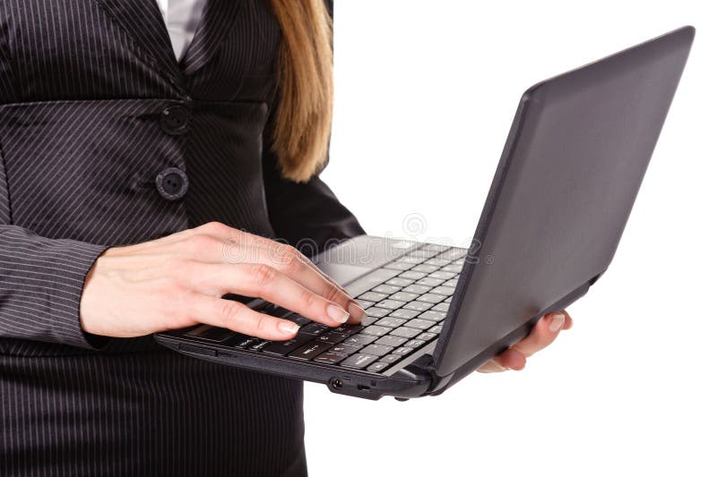 Hands Typing on Laptop Computer Keyboard Close Up Stock Photo - Image ...