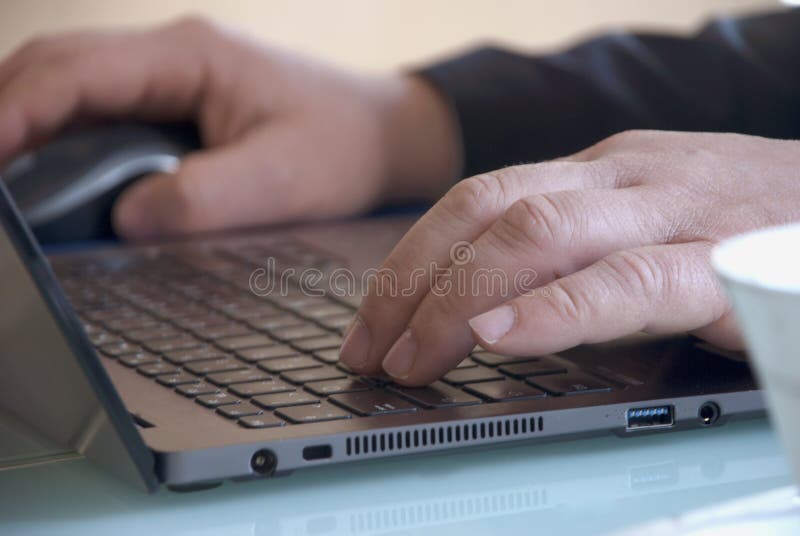 Hands Typing on Laptop Computer Keyboards Stock Photo - Image of modern ...