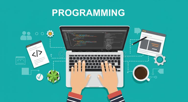 Hands Typing on a Laptop Keyboard with Code Displayed on the Screen ...