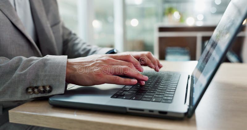 Typing Process Performed by a Person with a Prosthetic Hand Stock Video ...