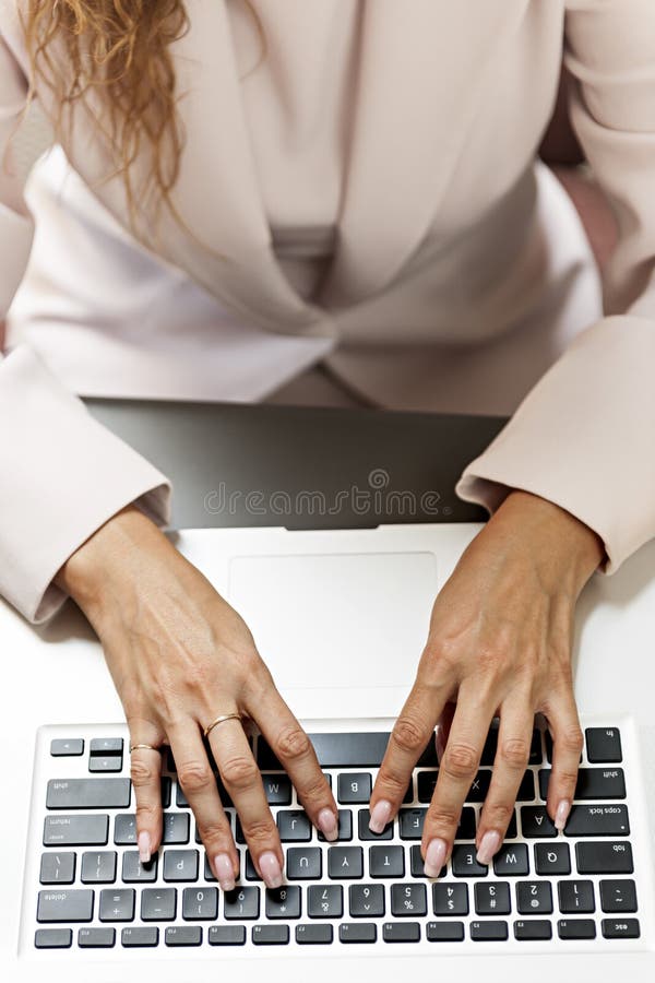 Hands Typing on Laptop Keyboard Stock Photo - Image of keys, closeup ...