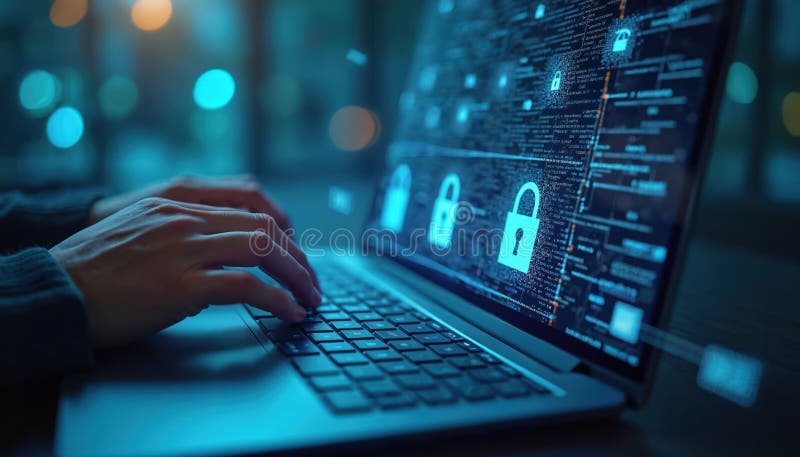1,140 Typing Laptop Security Lock Screen Data Protection Stock Photos ...