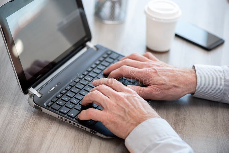 Hands Typing on Laptop Keyboard Stock Photo - Image of home, people ...