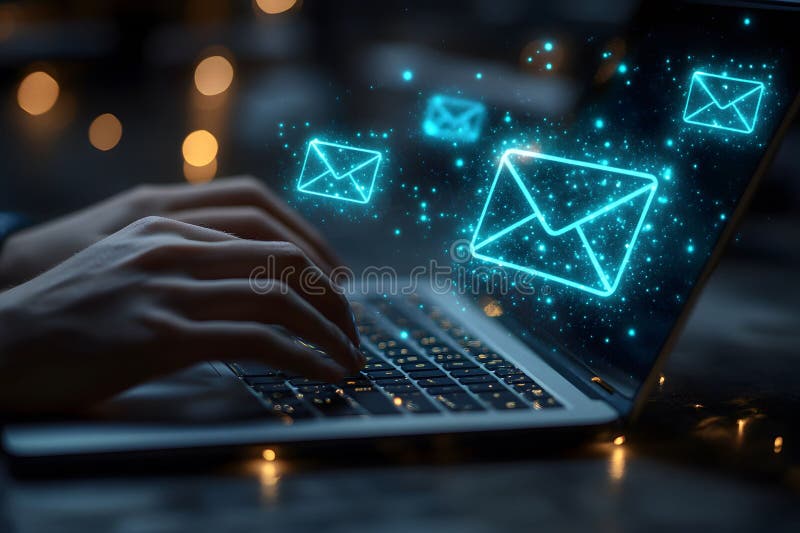 Digital Communication Concept: Email Technology and Networking for ...