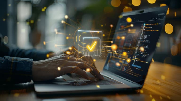 The Futuristic Coding Workspace.AI Generated Image Stock Image - Image ...