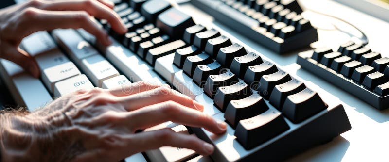 Hands Typing on a Mechanical Keyboard Stock Photo - Image of modern ...