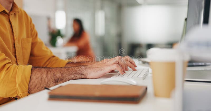 Hands, Typing and Person with Keyboard, Journalist Writing Article on ...