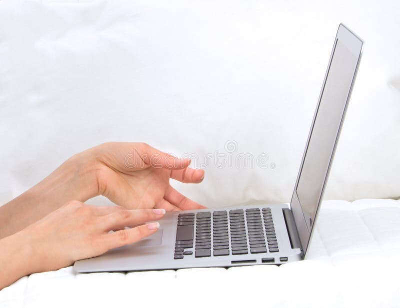 Hands Typing on the Remote Wireless Computer Keyboard Stock Photo ...
