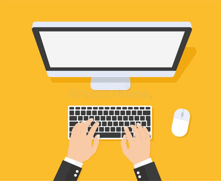 Hands Typing Text on the Computer Keyboard - Stock Vector Stock Vector - Illustration of ...