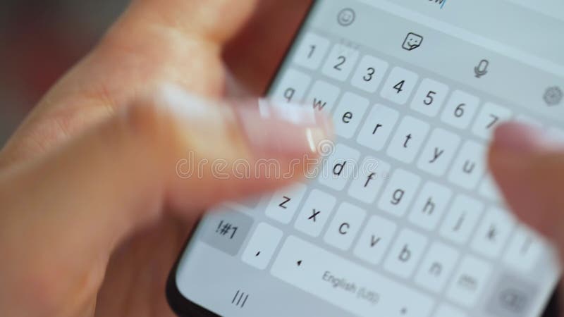 Hands Typing Text on Smartphone Close-up Stock Footage - Video of ...