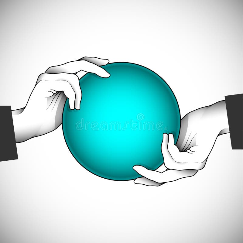 2Hands und Ball vektor abbildung. Illustration von tragen - 53461297