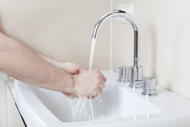 Hands under the tap stock image. Image of sink, cleaning - 51504295