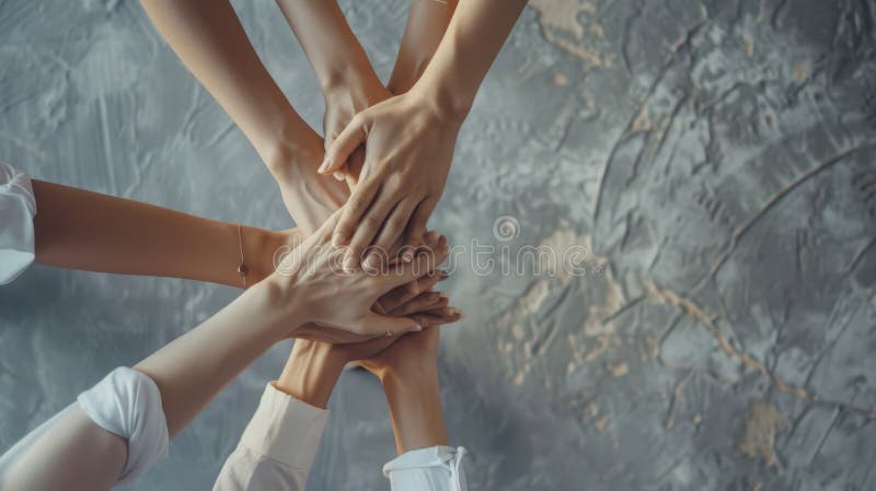 Hands in Unison. AI Generated Stock Image - Image of multicultural ...