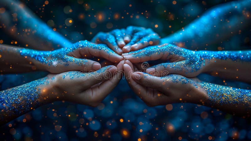 Hands Unite, Symbolizing Teamwork, Unity and Cooperation Stock Image ...