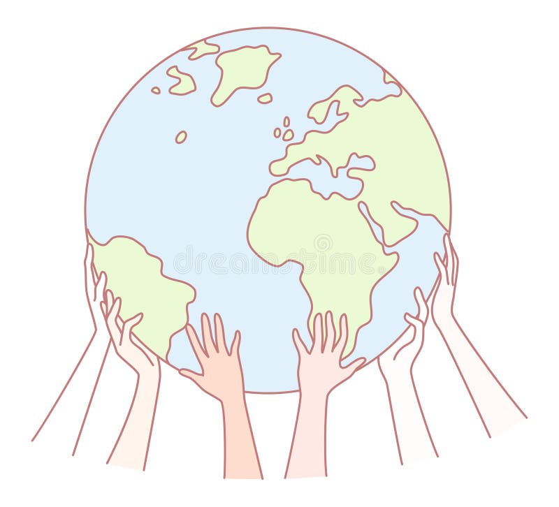 Hands United are Grasping the Earth, Symbolizing Global Unity and ...