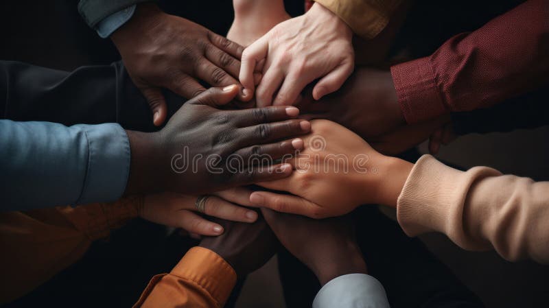 Hands United in a Powerful Display of Solidarity and Teamwork Stock ...