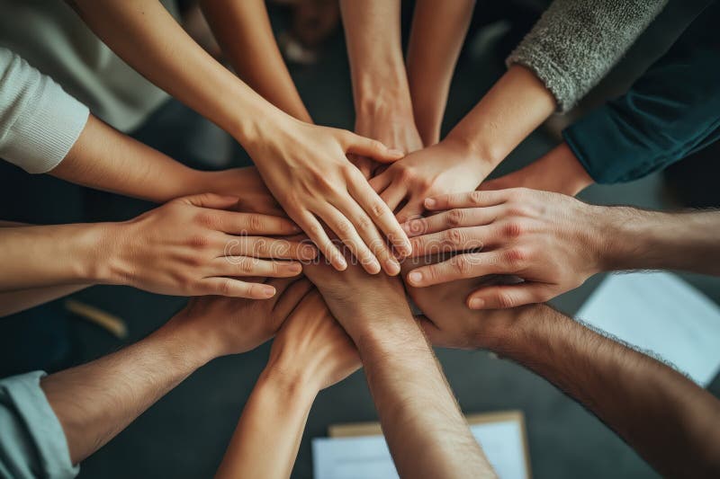 Hands United in Purpose, Strength, and Teamwork, Symbolizing Unity ...