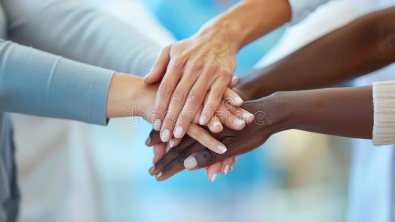 Hands in Unity Together..AI Generated Image Stock Image - Image of ...