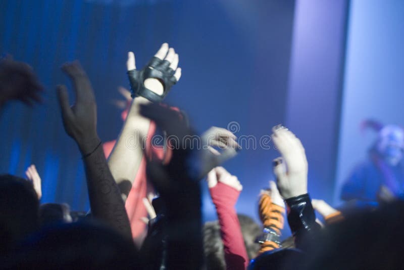 Hands up stock image. Image of people, crowd, blur, audience - 1909723