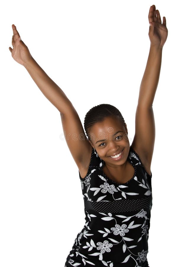 Hands up stock photo. Image of hairstyle, face, expression - 4134062