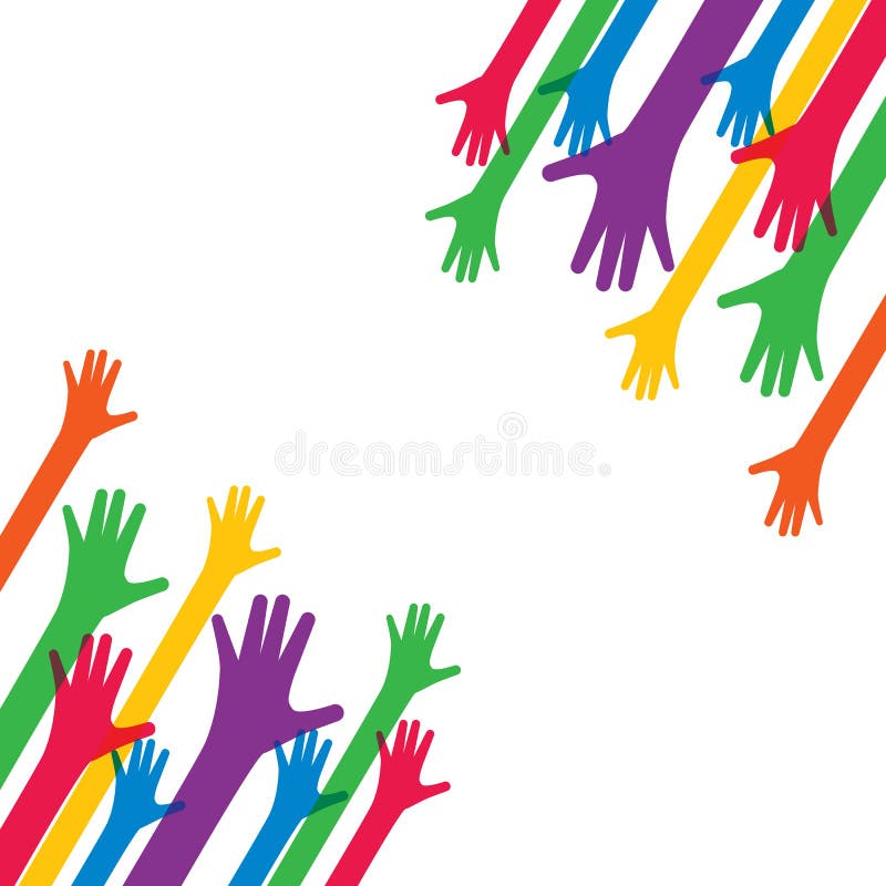 Hands Up Background Ilustration Stock Vector - Illustration of seamless ...