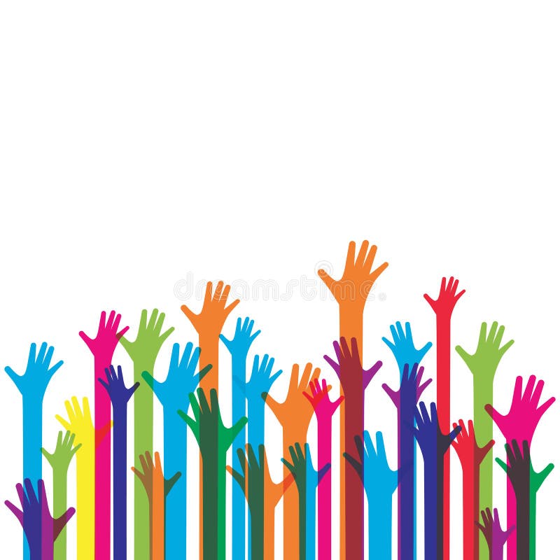 Hands Up Background Ilustration Stock Vector - Illustration of people ...