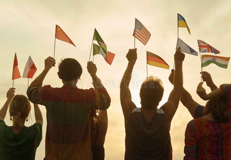 Flags silhouette stock image. Image of landmarks, colors - 35222571