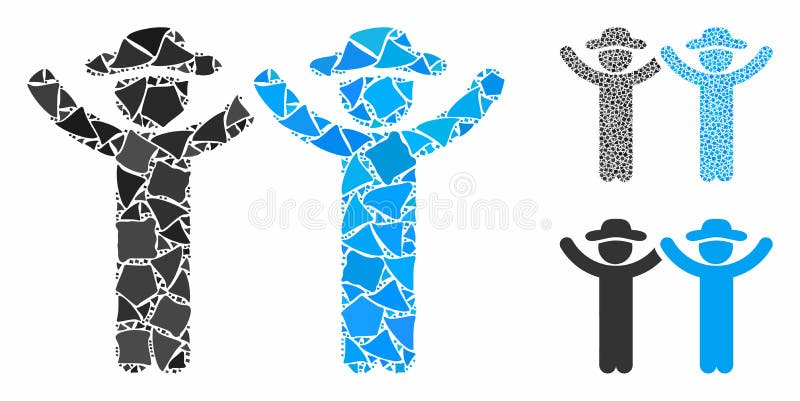 Hands Up Gentlemen Mosaic Icon of Humpy Items Stock Illustration ...