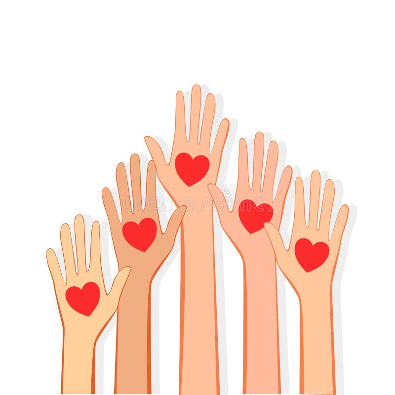 Hands Raising Love Stock Illustrations – 346 Hands Raising Love Stock ...