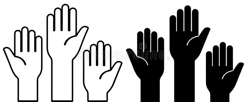 Hands Up Icon Vector Illustration Stock Vector - Illustration of ...