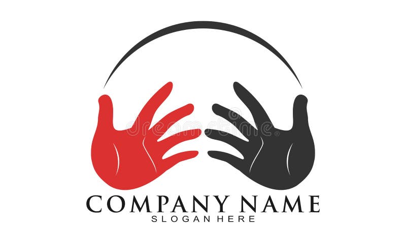 Hands Up Illustration Vector Logo Stock Vector - Illustration of ...