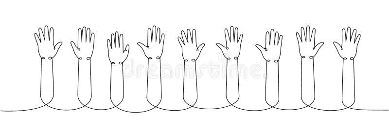 One Line Drawing Hands Up Stock Illustrations – 234 One Line Drawing ...