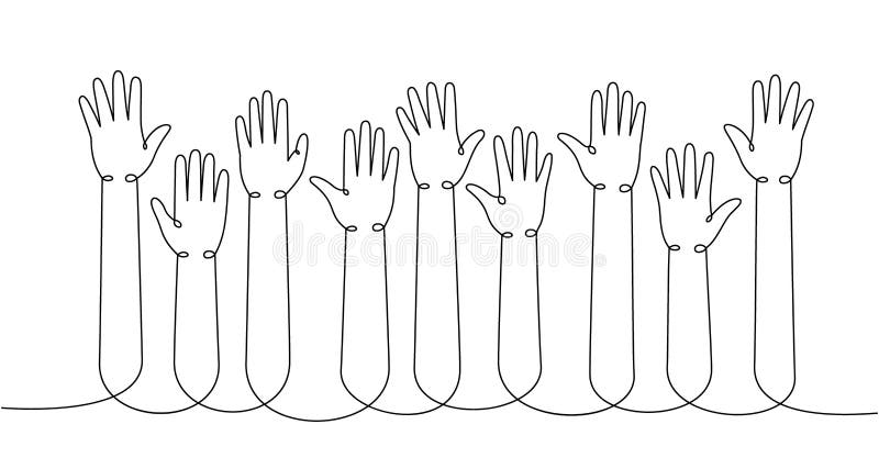 One Line Drawing Hands Up Stock Illustrations – 234 One Line Drawing ...