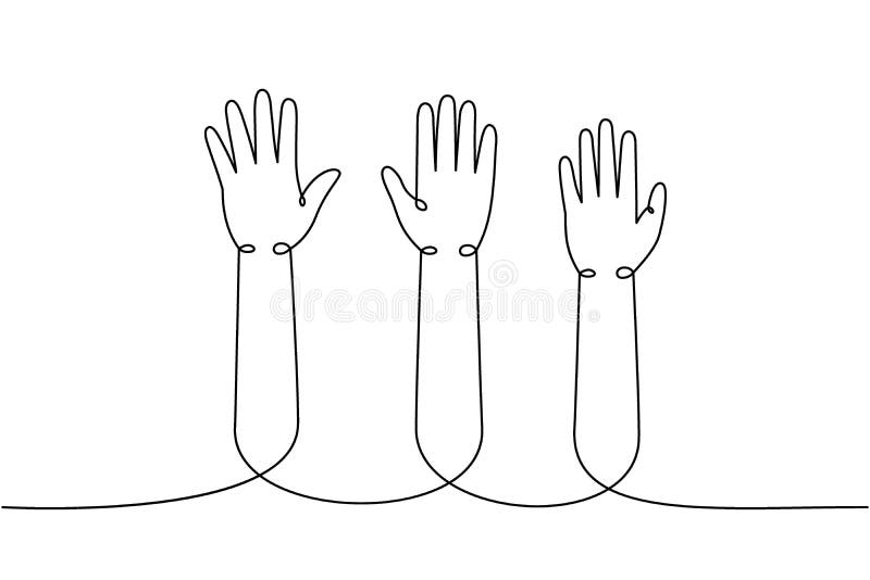 One Line Drawing Hands Up Stock Illustrations – 234 One Line Drawing ...
