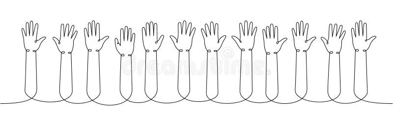 One Line Drawing Hands Up Stock Illustrations – 234 One Line Drawing ...
