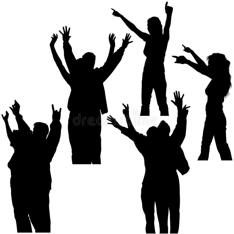 Hands Up Silhouettes 2 stock vector. Illustration of human - 2085065
