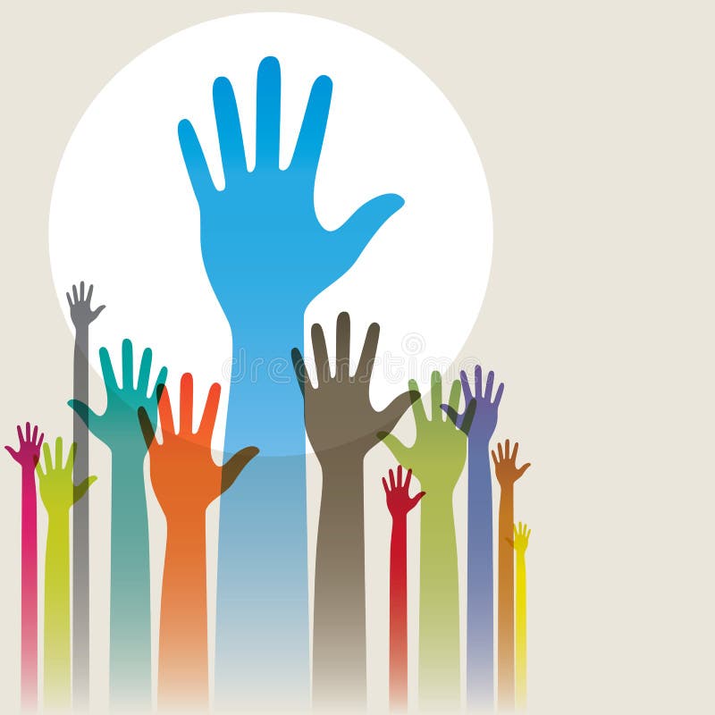 Hands Reaching Eachother for Help Stock Illustration - Illustration of ...