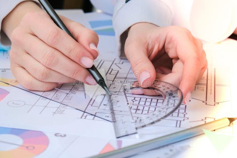 Pencil and a protractor stock photo. Image of pencil, build - 897776