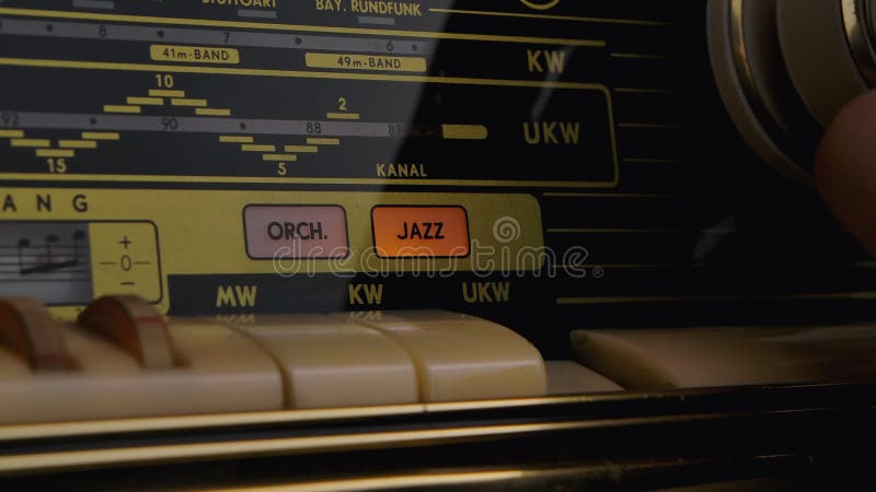 Hands Using Analog Vintage Radio. Tuning the Frequency of an Analog ...