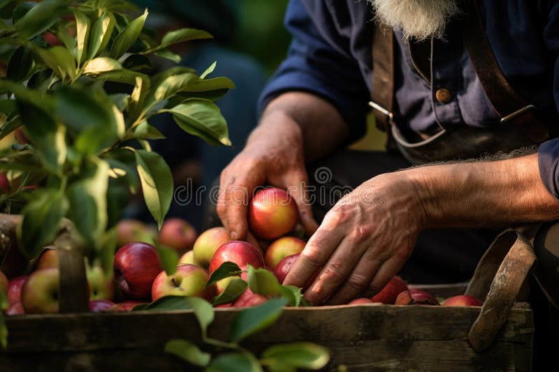 Hands Using Apple Picker Tool To Pluck an Apple Stock Photo - Image of ...
