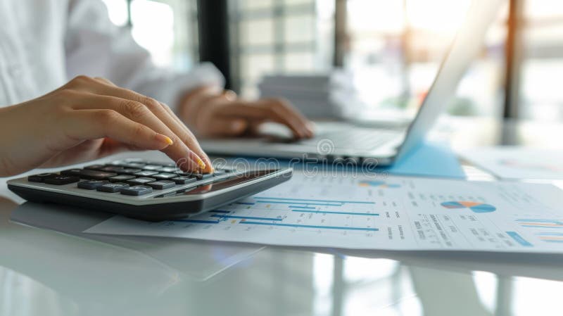 The Hands Using Calculator.AI Generated Image Stock Illustration ...