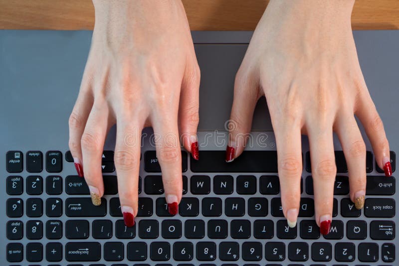 Hands Using Computer Keyboard Stock Photo - Image of modern, home ...