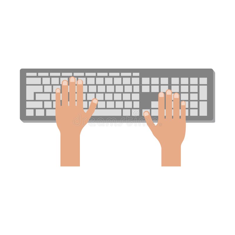 Keyboard and hands icon stock illustration. Illustration of people ...