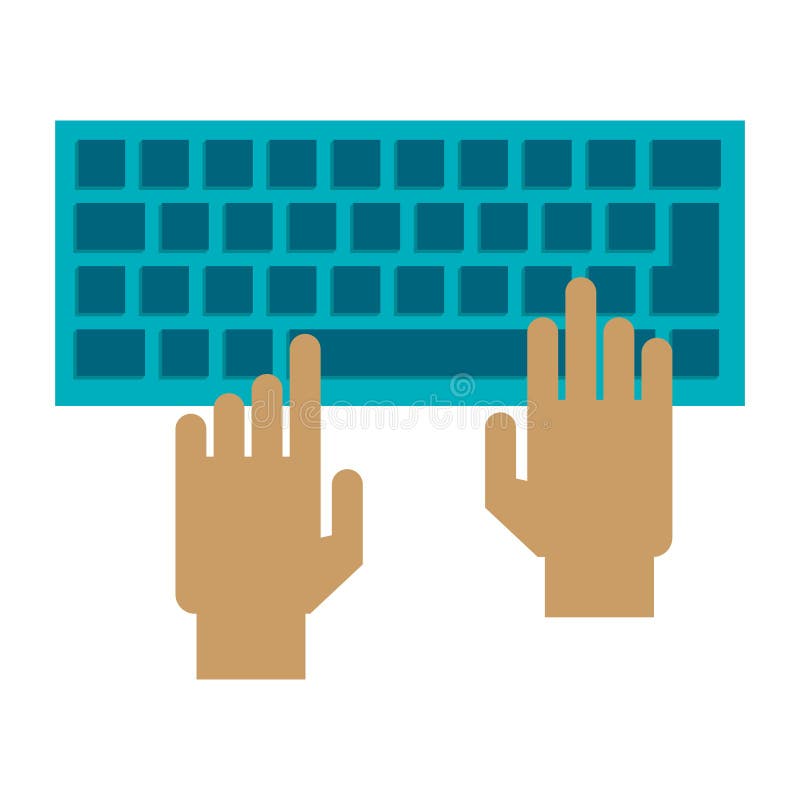 Keyboard and hands icon stock illustration. Illustration of people ...